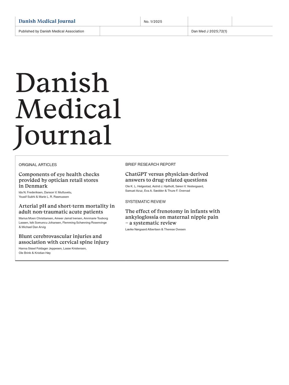 DMJ 1/2025 | Ugeskriftet.dk