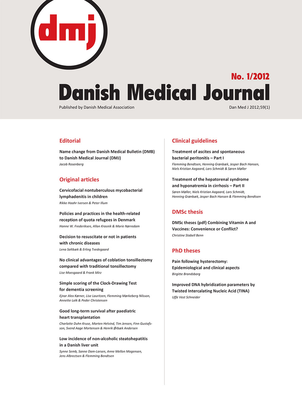 DMJ 1/2012 | Ugeskriftet.dk