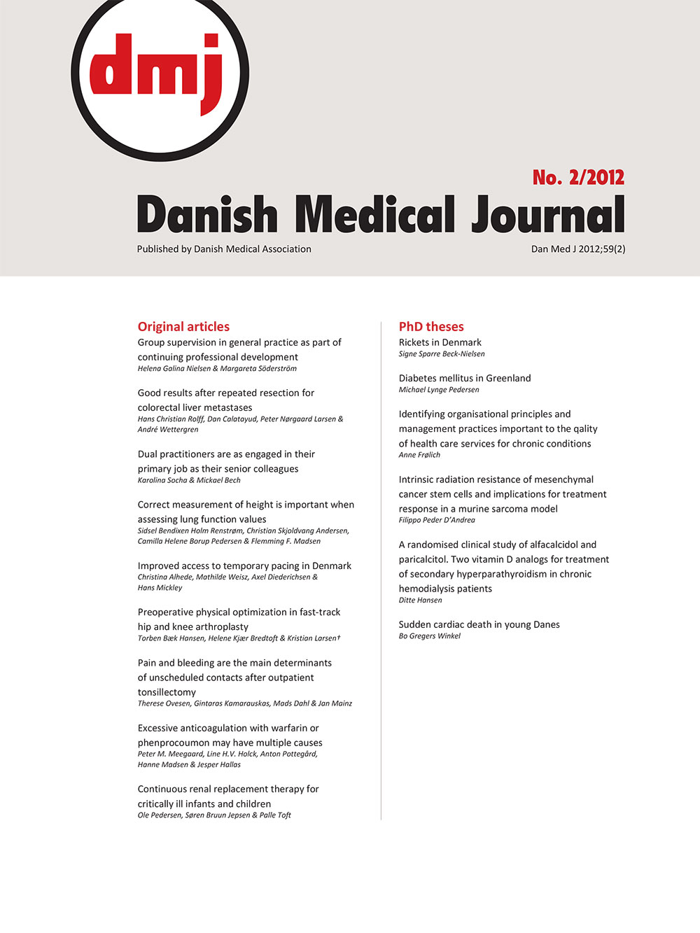 DMJ 2/2012 | Ugeskriftet.dk